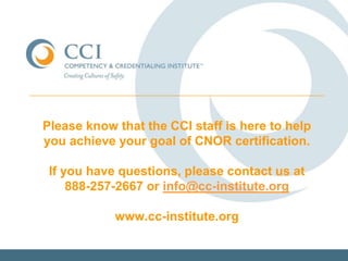 CNOR Trilogy Pt 3: Last Minute Tips | PPT