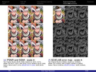 Sparsity Based Super Resolution Using Color Channel Constraints | PPT