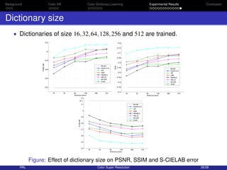Sparsity Based Super Resolution Using Color Channel Constraints | PPT