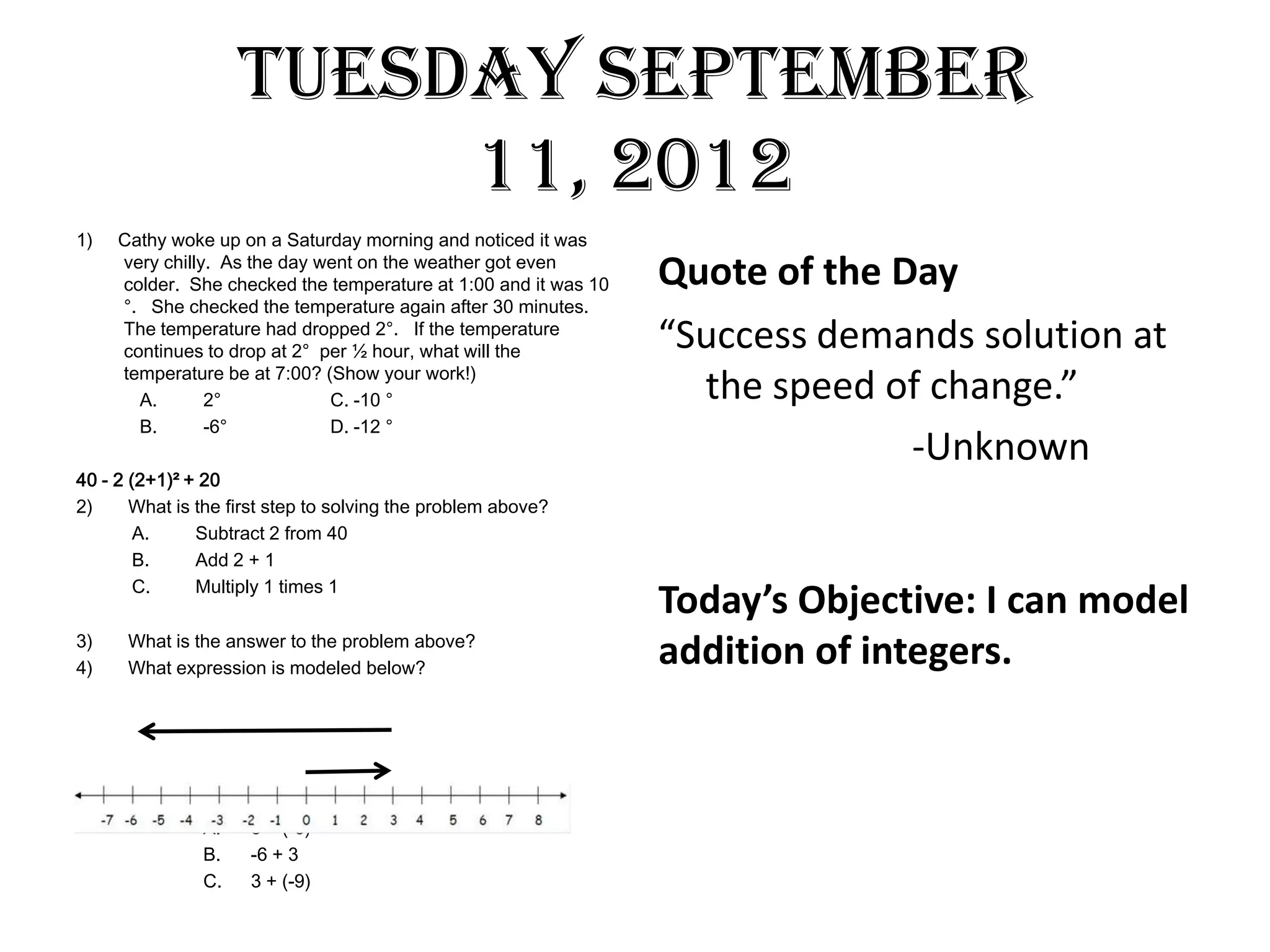 Warm-Up September 10-14 | PPT