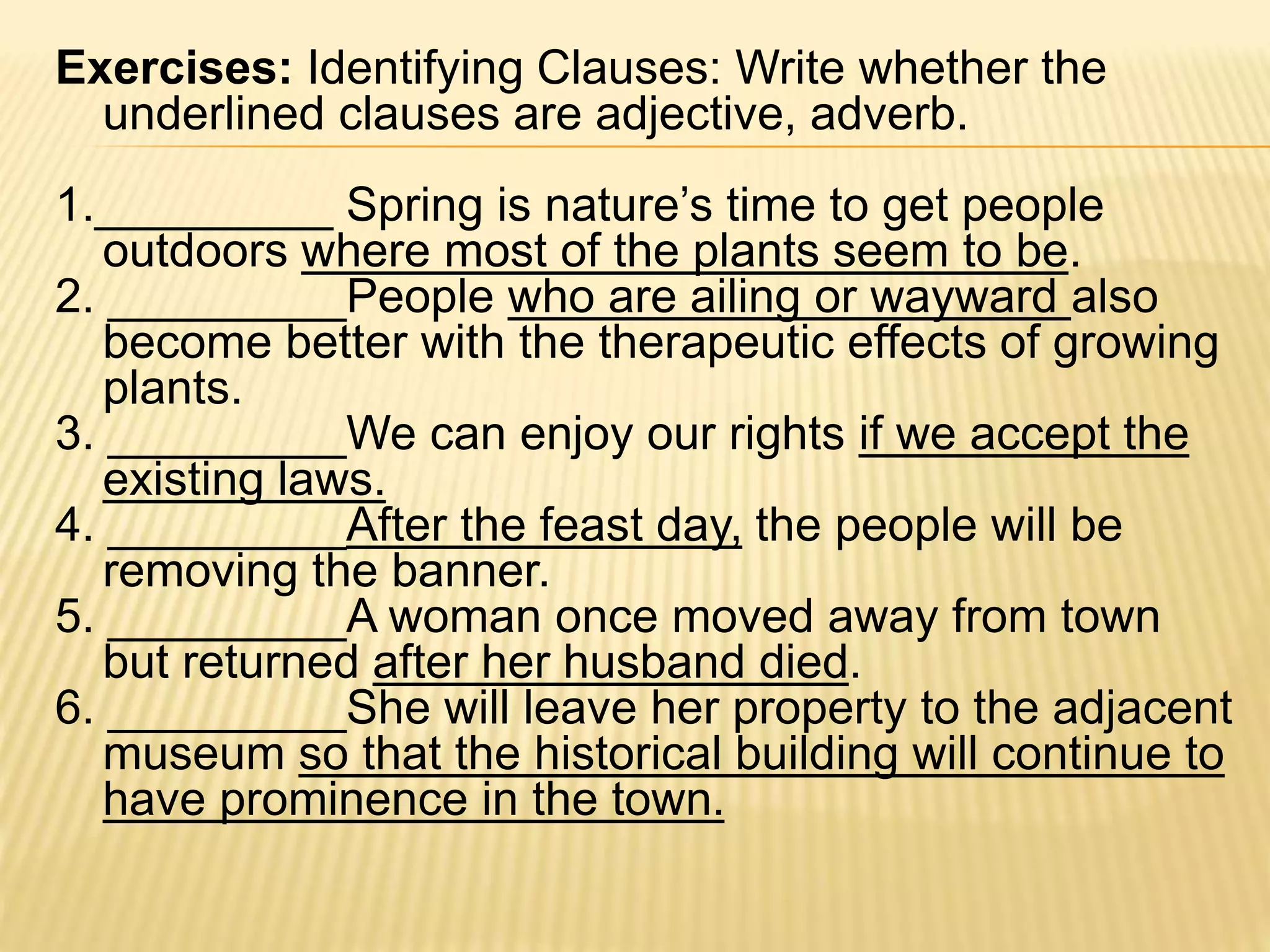 kinds of dependent clauses | PPTX