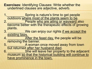 kinds of dependent clauses | PPTX