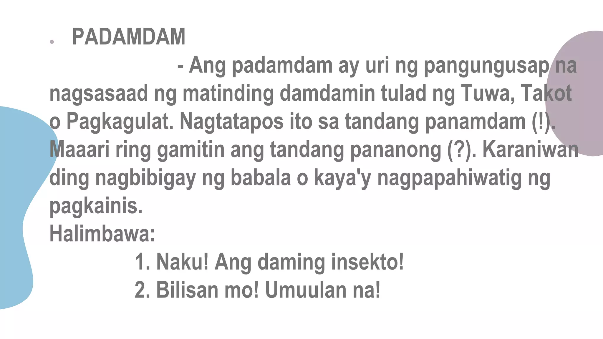 BAHAGI AT AYOS NG PANGUNGUSAP | PPTX