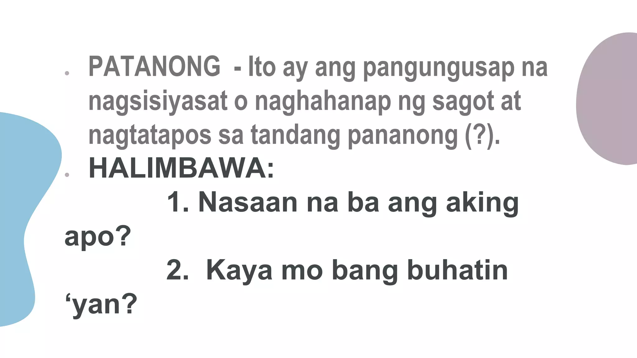 BAHAGI AT AYOS NG PANGUNGUSAP | PPTX