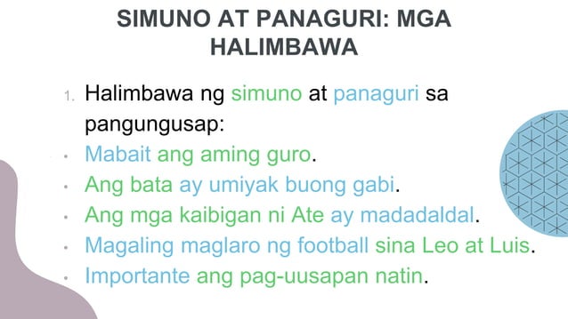 BAHAGI AT AYOS NG PANGUNGUSAP | PPTX