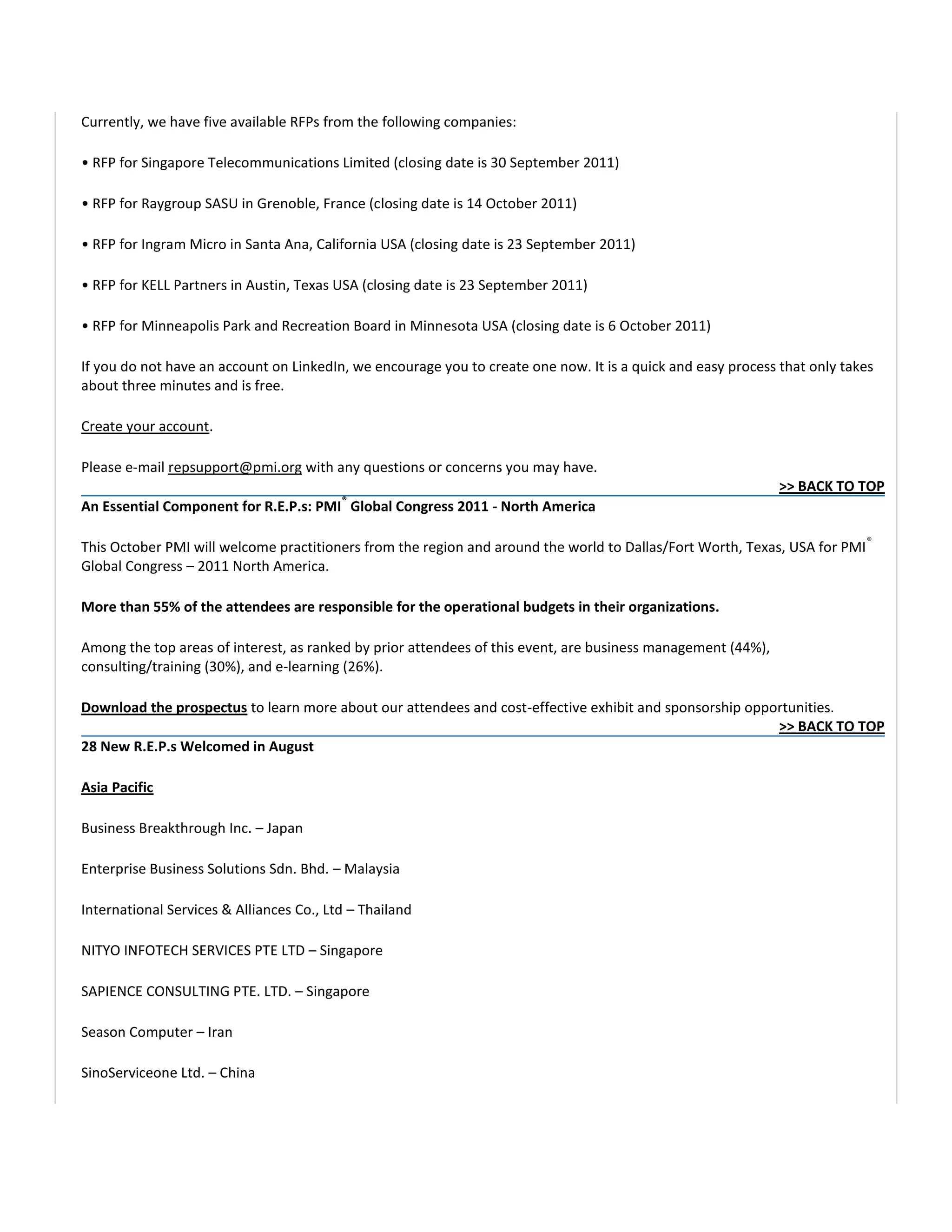 PMI R.E.P Update | PDF