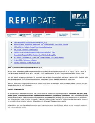 PMI R.E.P Update | PDF
