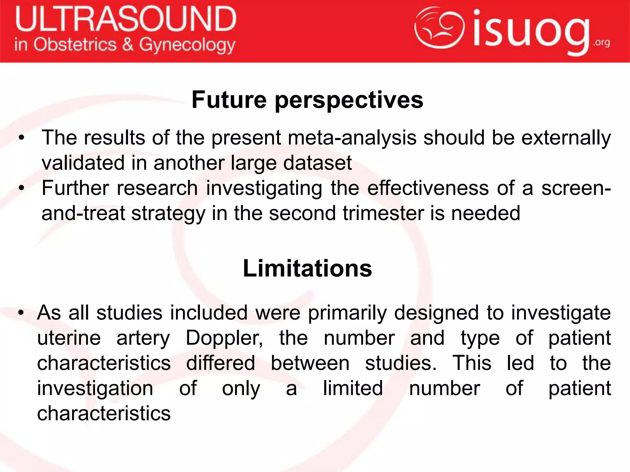 UOG Journal Club: Second-trimester uterine artery Doppler in risk for ...