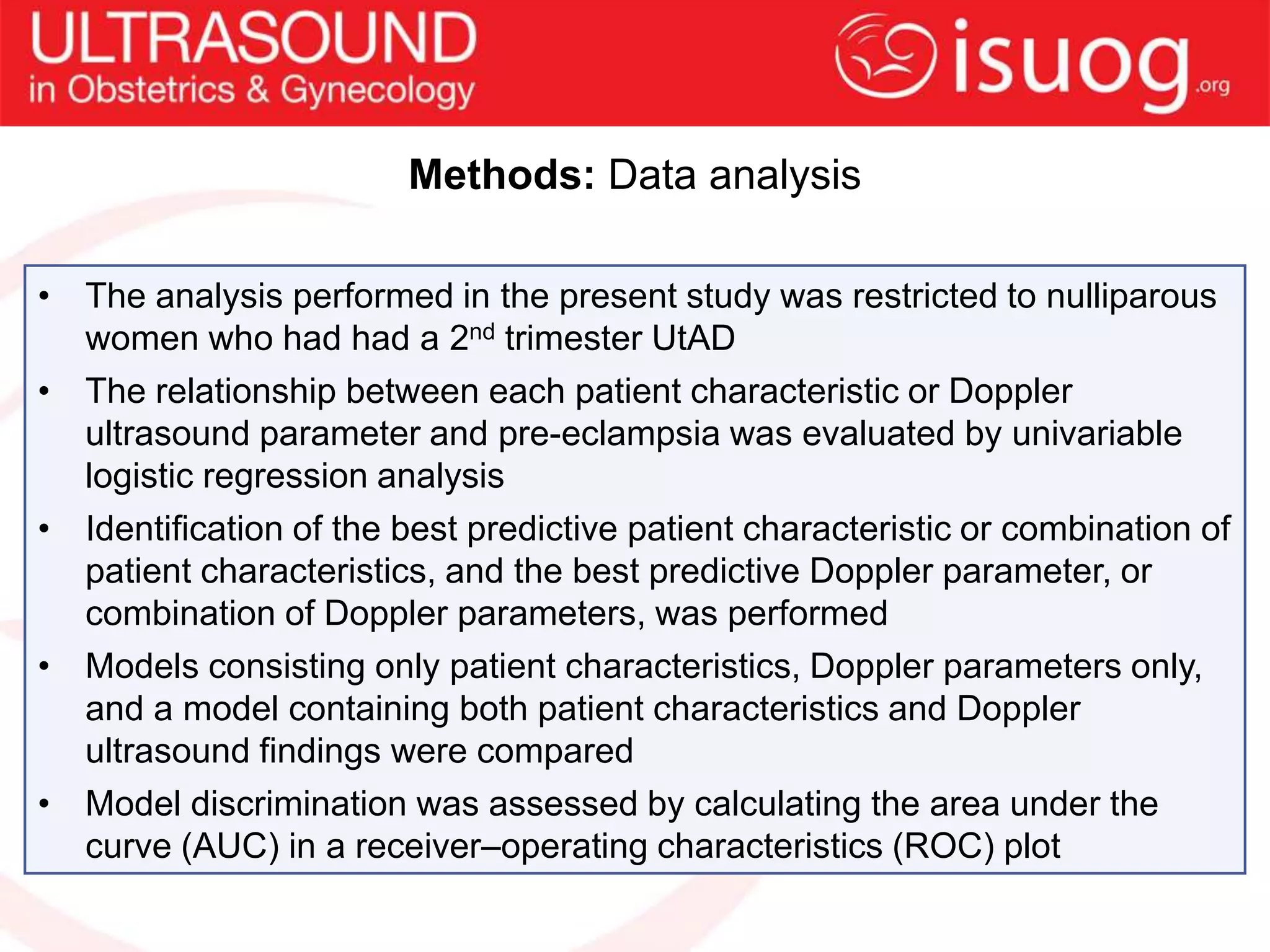 UOG Journal Club: Second-trimester uterine artery Doppler in risk for ...