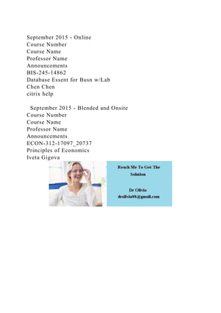 September 2015 - OnlineCourse NumberCourse NameProfessor Name.docx