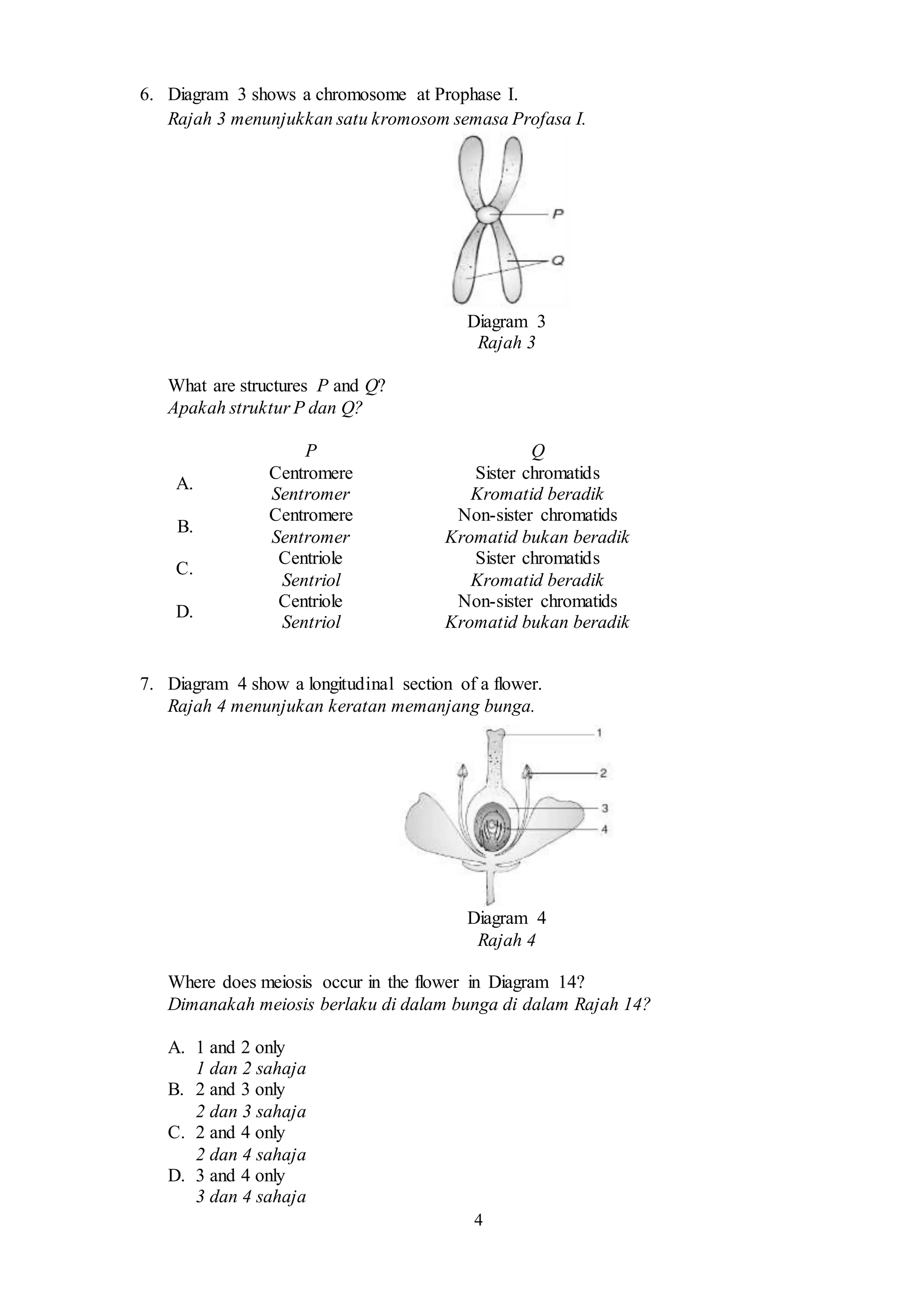 September 2015 biology form 4 test | DOCX