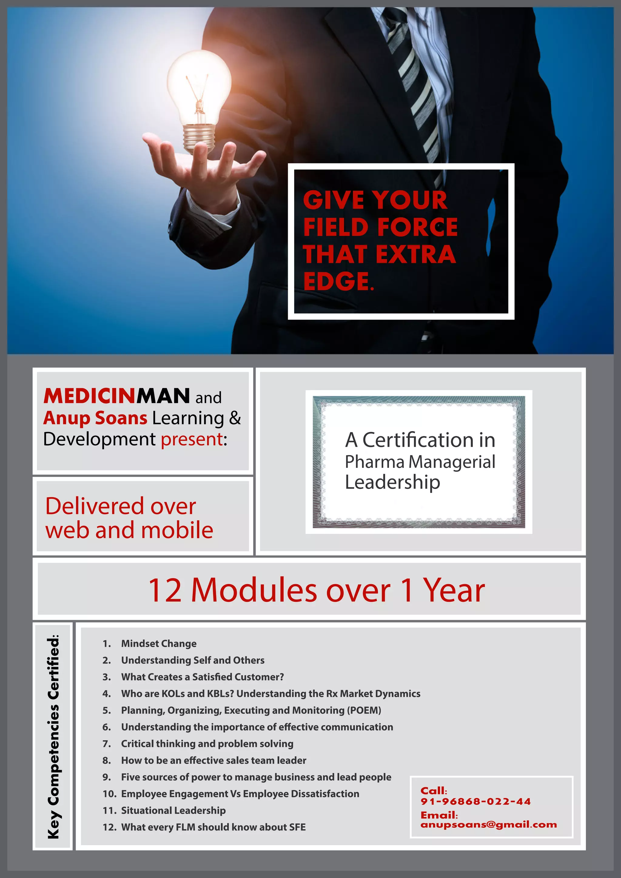 Pharma Front-line Manager Certification Program | PDF