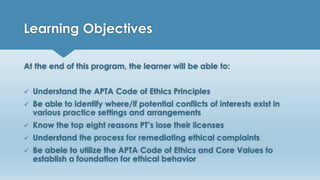 Ethics and Professionalism in Contemporary Physical Therapy Practice | PPTX