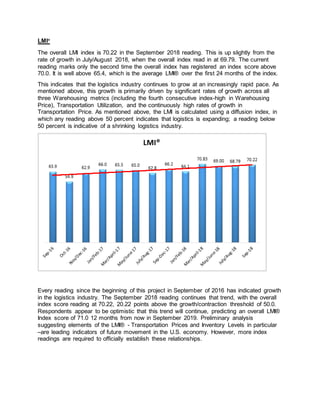 September 2018 Logistics Manager Report | PDF