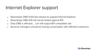 Silverstripe CMS 4.9.0 release and beyound | PPT