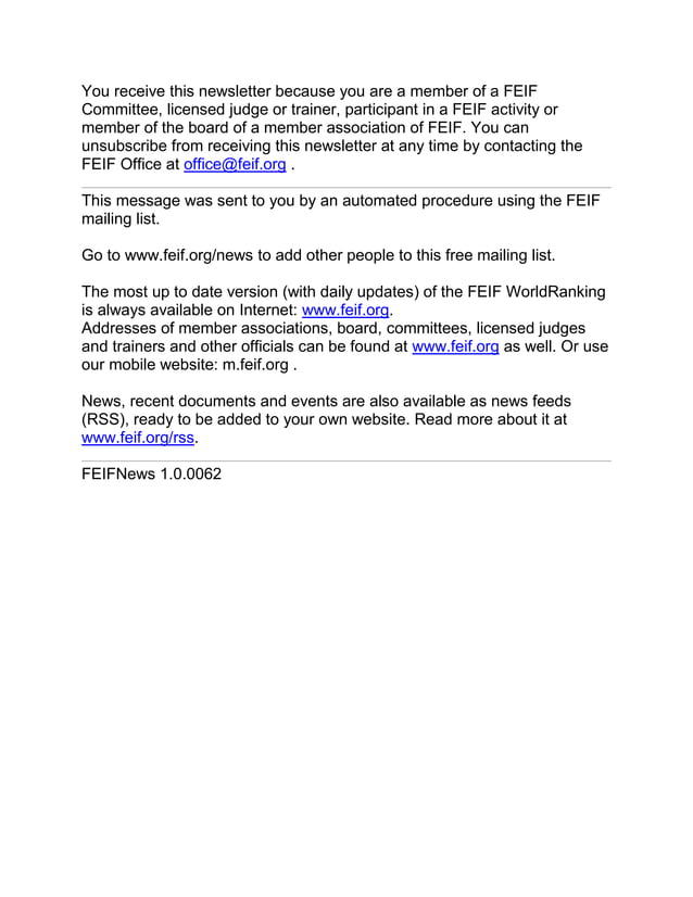 September 26 FEIF News | PDF | Equine Sports | Sports