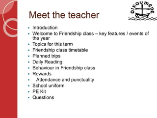 September parent meeting reception | PPTX