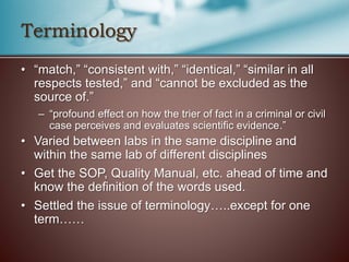 Raising the Bar: New Expectations in Forensic Sciences. | PPT