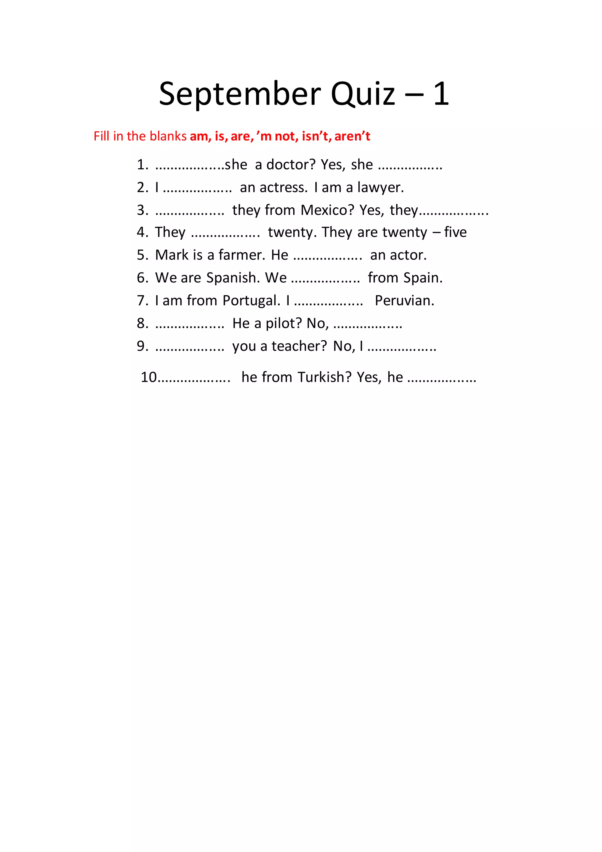 September quiz | DOCX