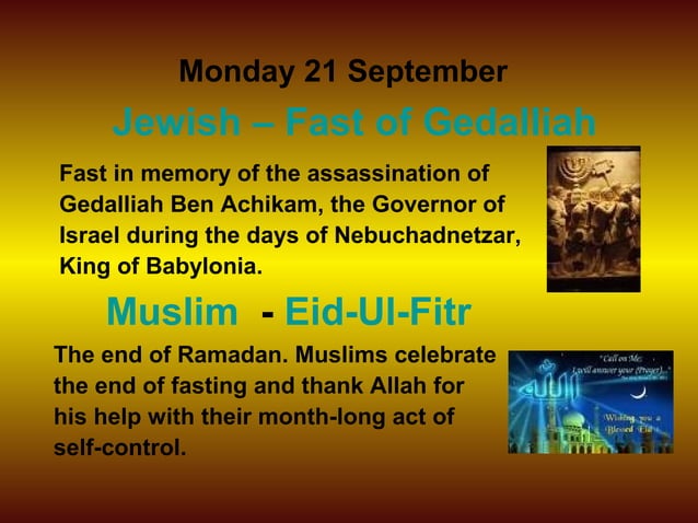 September religious events | PPT