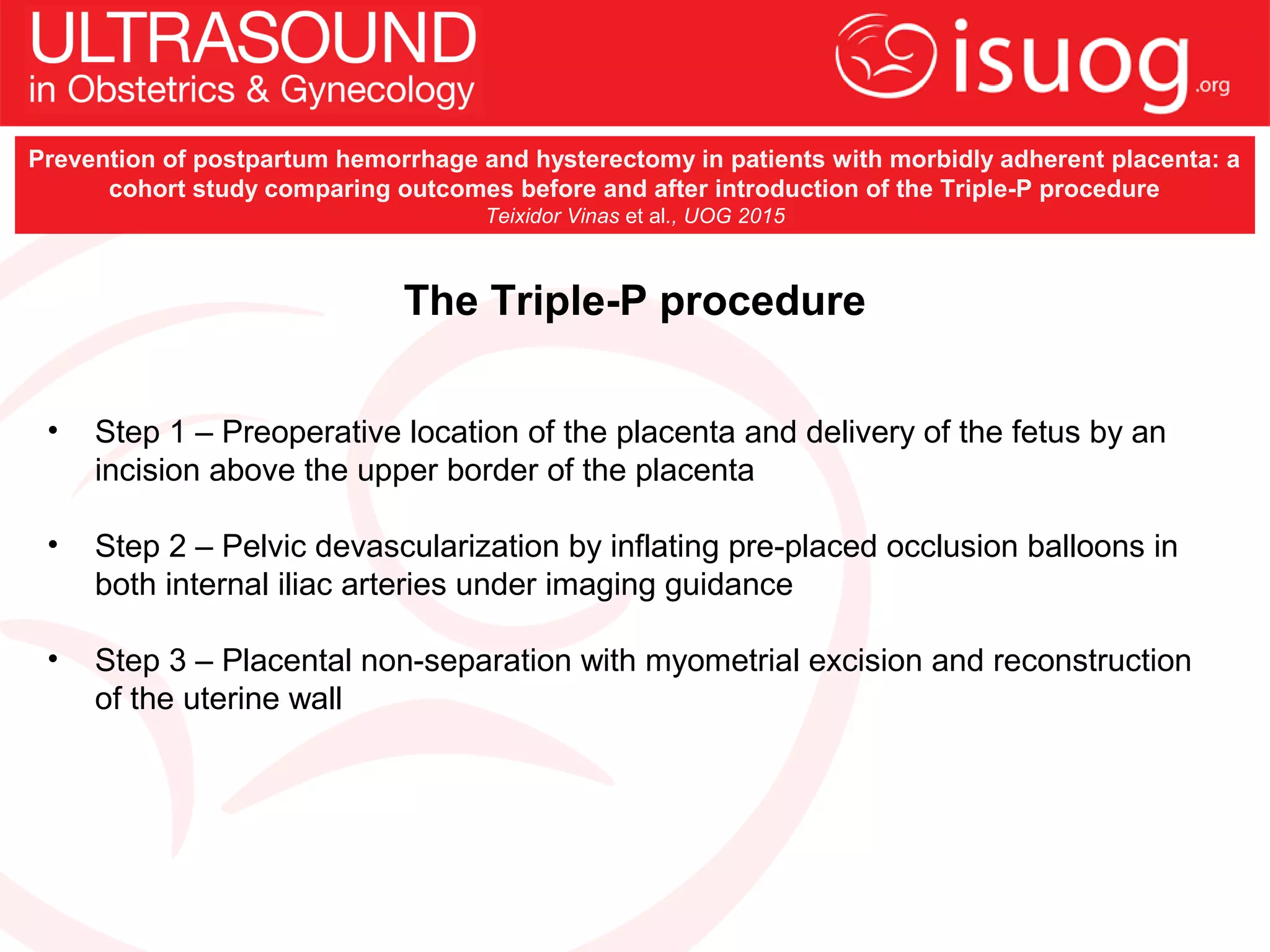 UOG Journal Club: Prevention of postpartum hemorrhage and hysterectomy ...