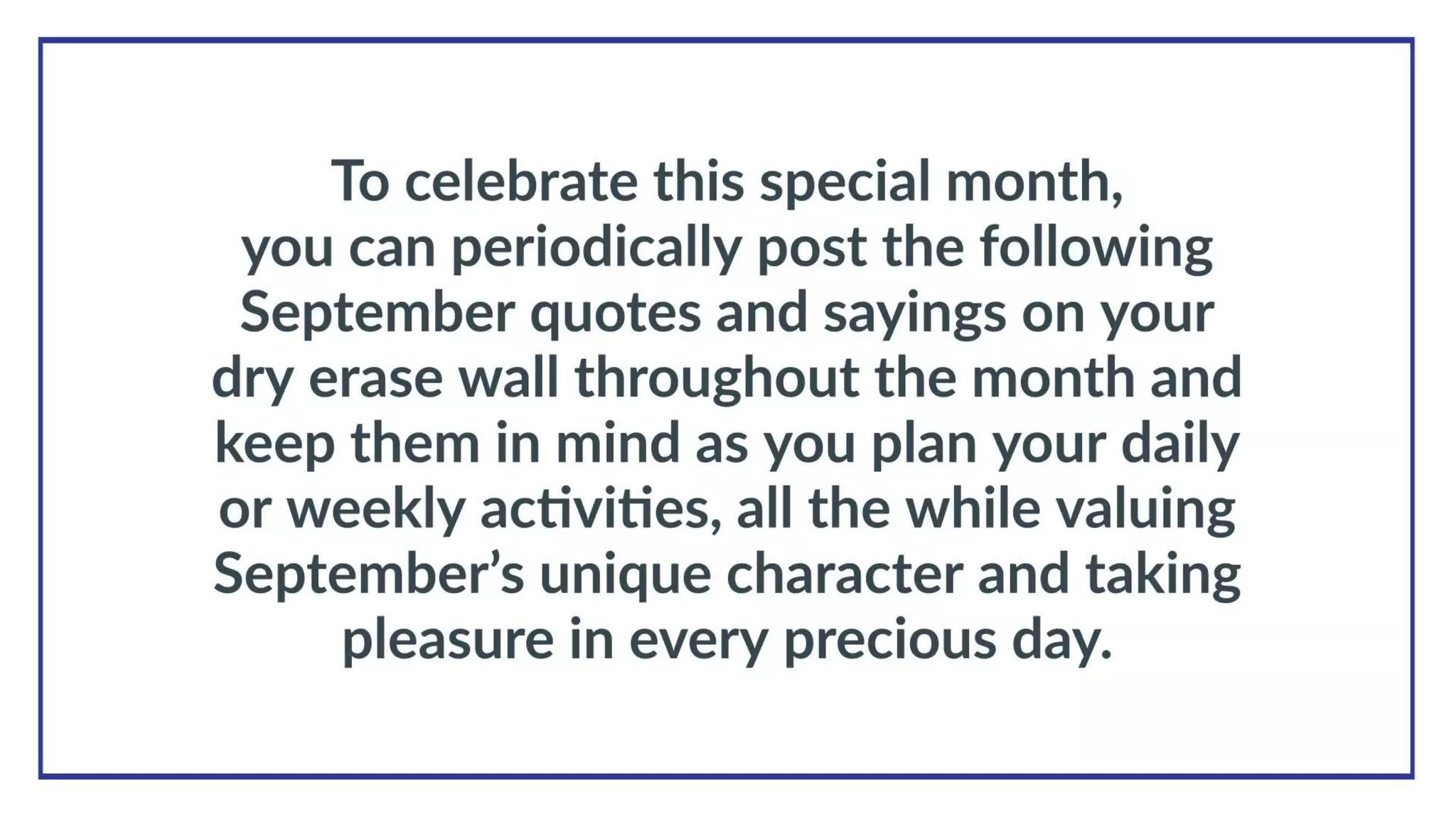 September Whiteboard Wall Quotes | PPTX