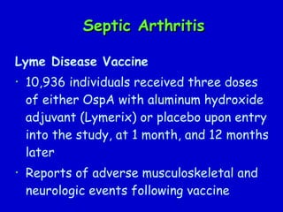 Septic Arthritis Lyme Disease Lecture | PPT