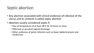 Septic abortion for Revision.pptx | Pregnancy | Reproductive Health