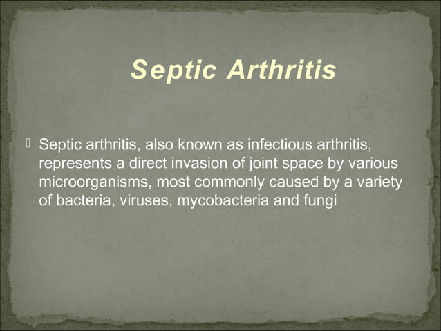 Septic arthritis | PPT