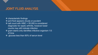 Septic arthritis...5 th stage lecture(dr.farouk) | PPTX