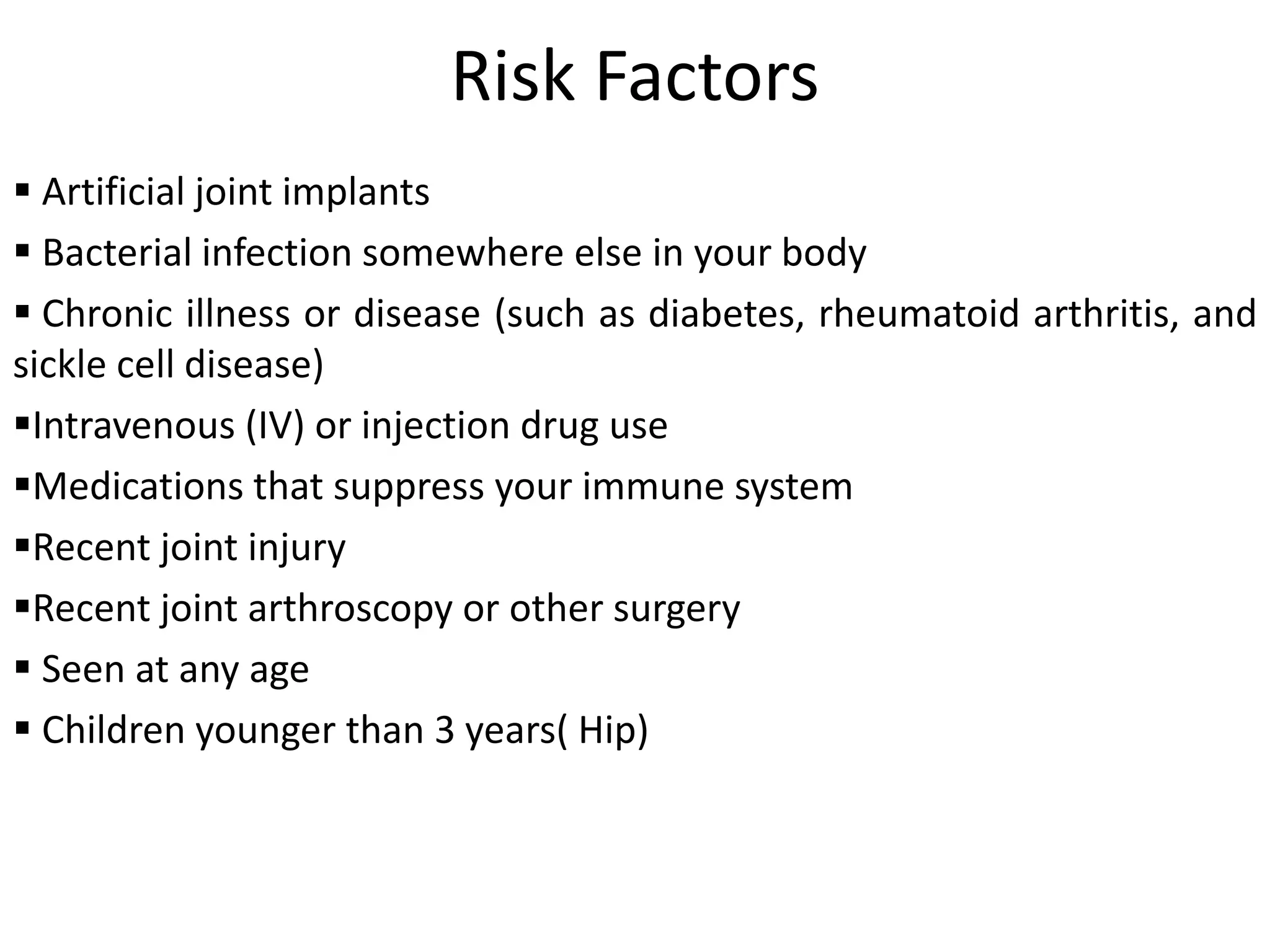 Septic Arthritis | PPTX | Bone and Joint Conditions | Diseases and ...