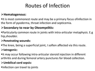 Septic Arthritis | PPTX | Bone and Joint Conditions | Diseases and ...