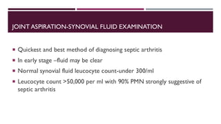 Septic Arthritis| Diagnosis, Management. | PDF