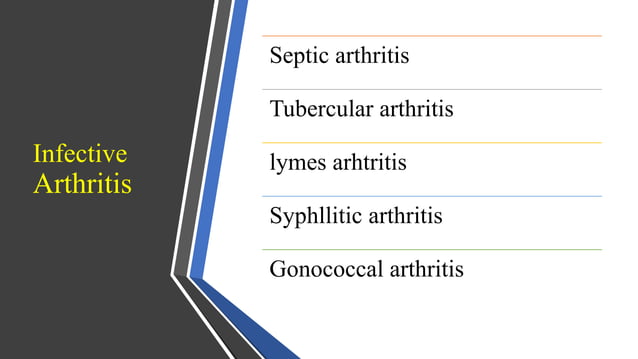 Septic arthritis and sequelae | PPTX