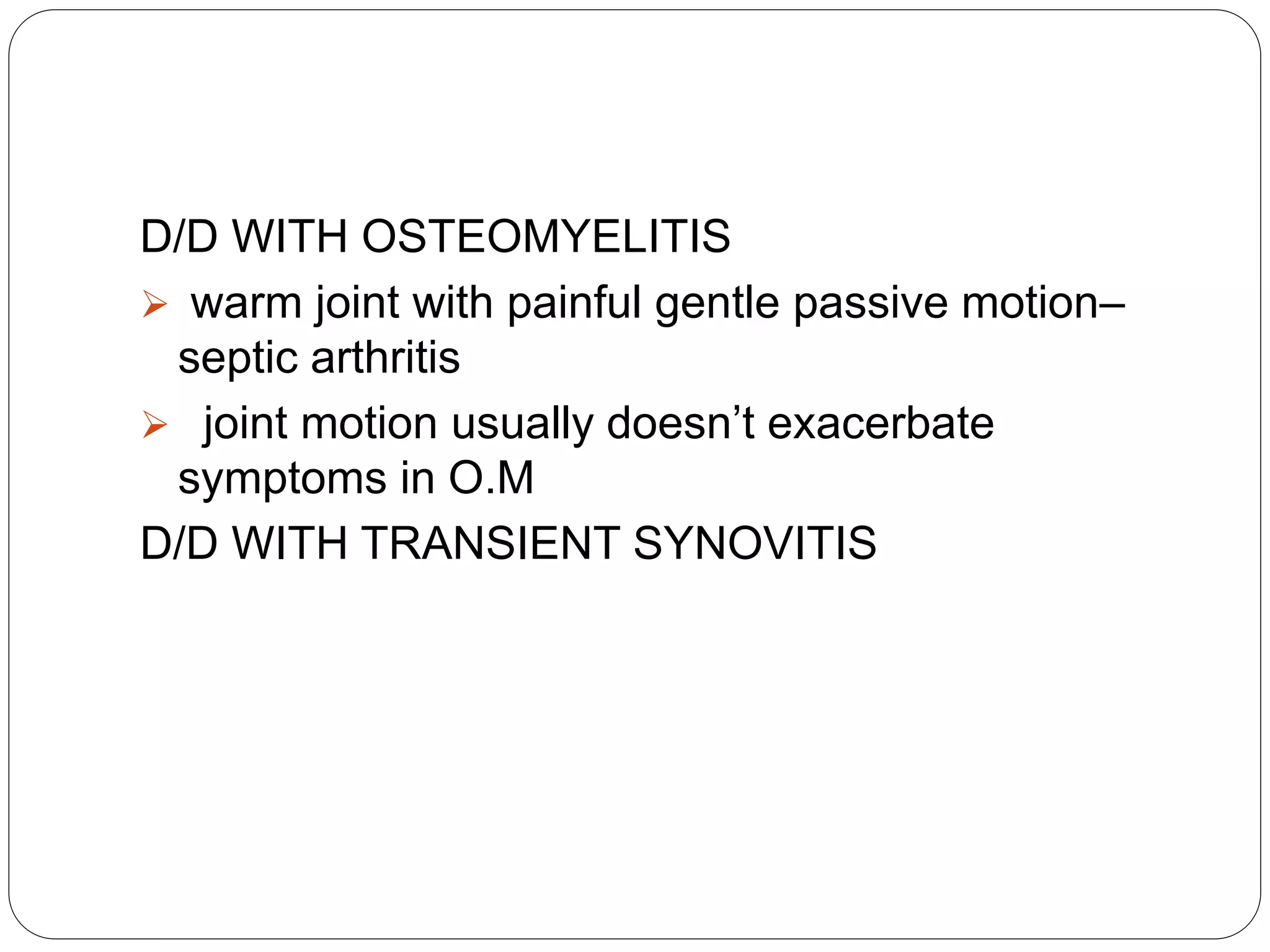 Septic arthritis in children | PPTX