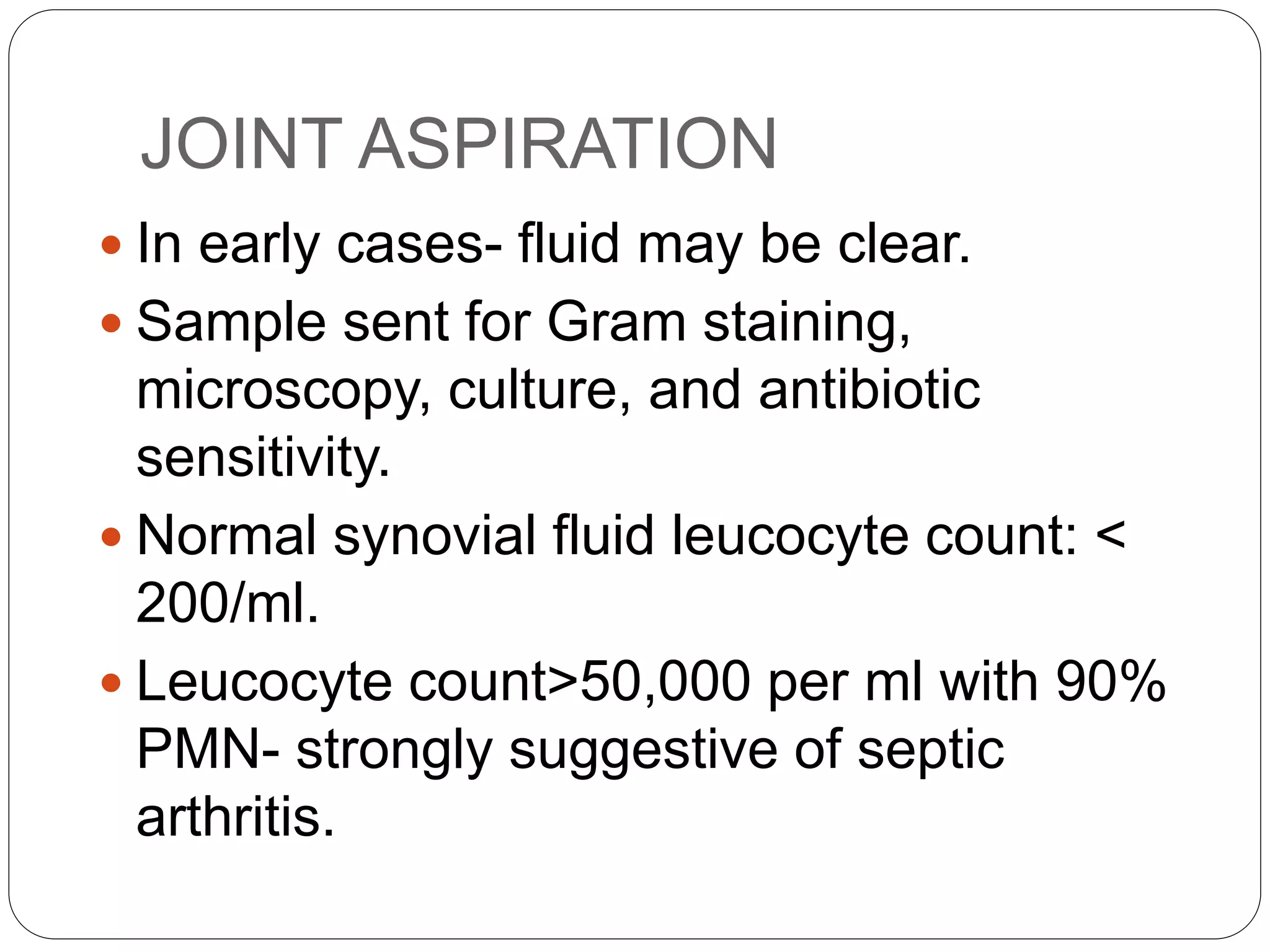 Septic arthritis in children | PPTX