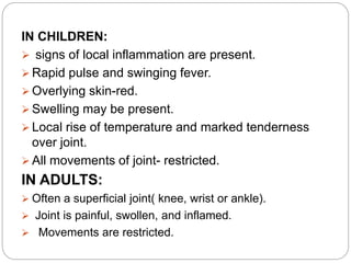 Septic arthritis in children | PPTX