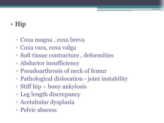 Septic arthritis sequelae. | PPTX