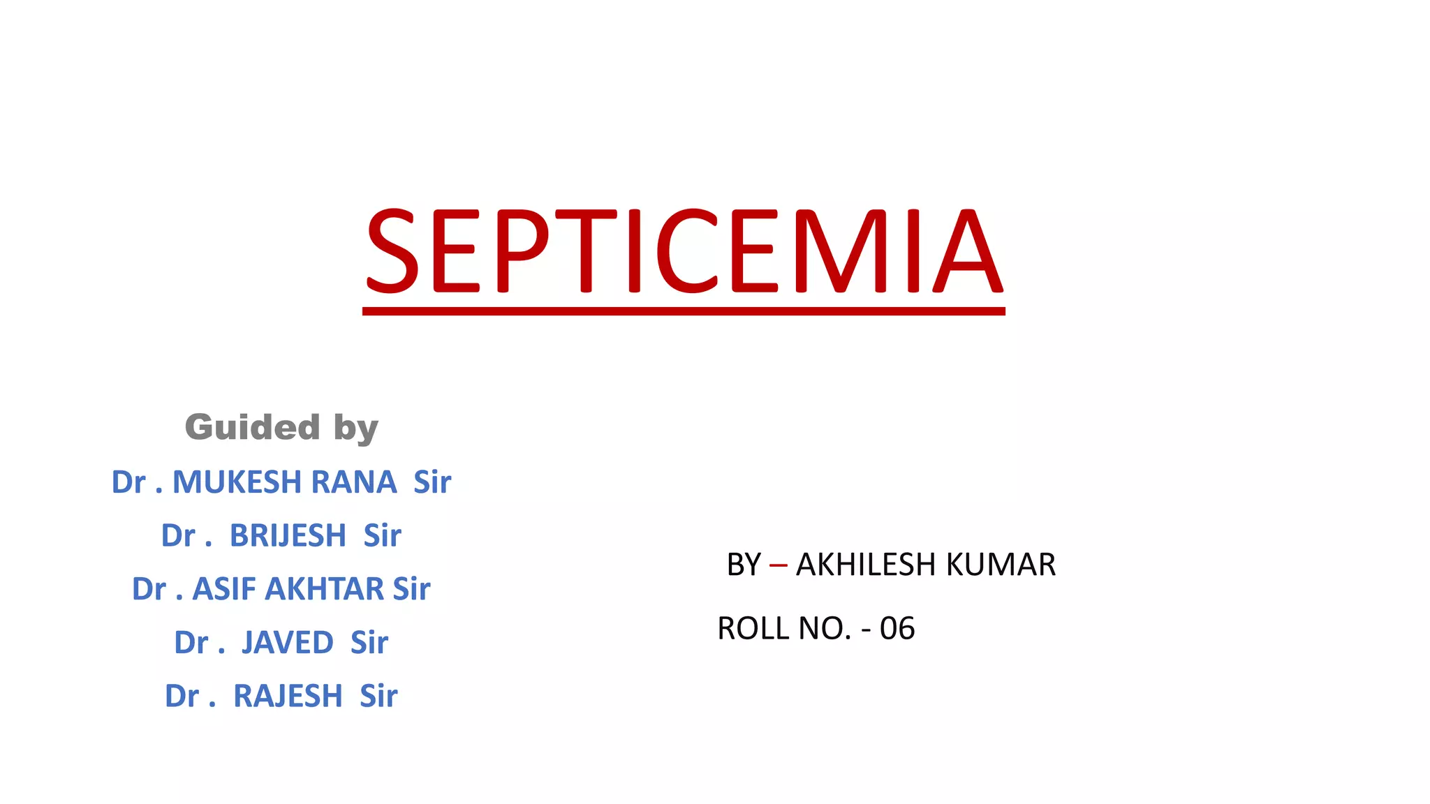 Septicemia | PPTX