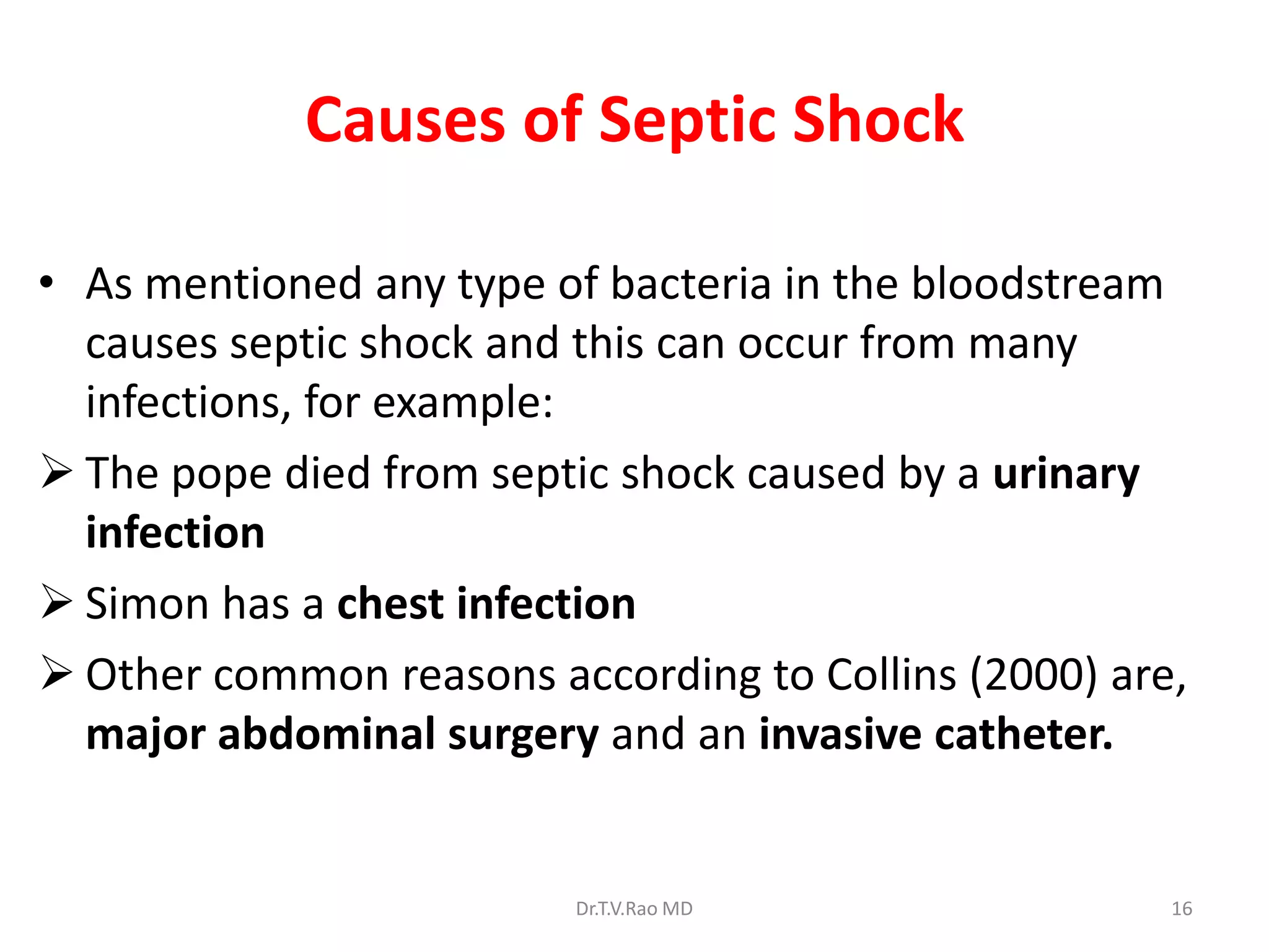 Septic shock Pathophysiology | PPTX