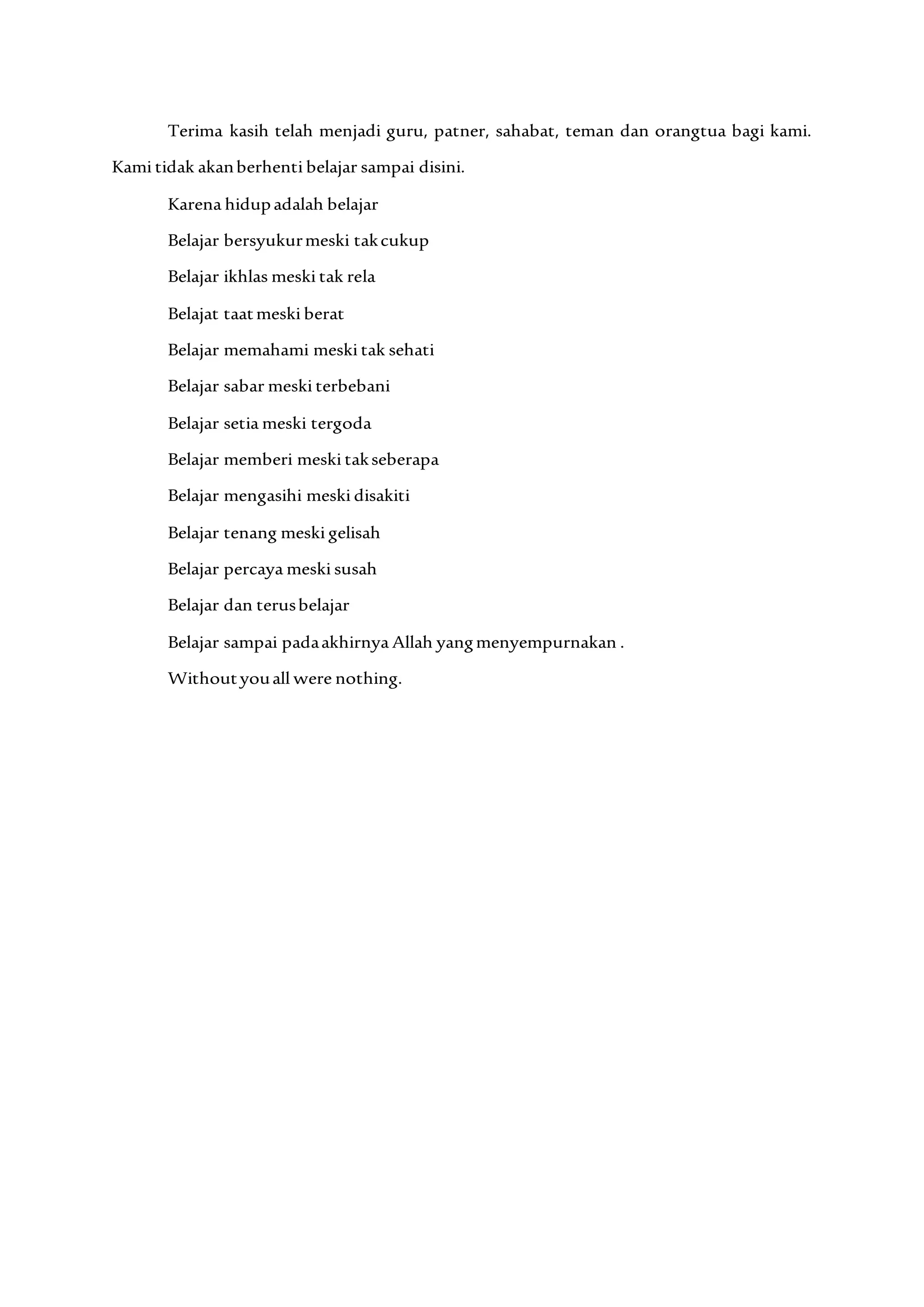 Sepucuk surat cinta untuk sang guru | DOCX