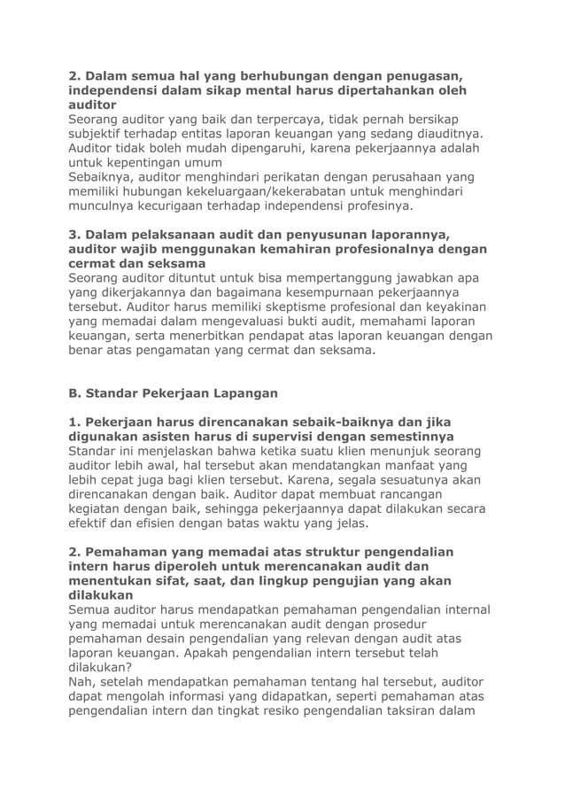 Sepuluh standar auditing | DOCX