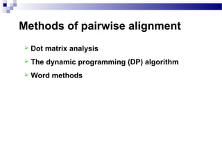 Seq alignment | PPT | Databases | Computer Software and Applications