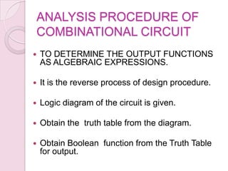 SEQUENTIAL AND COMBINATIONAL CIRCUITS,DIGITAL LOGIC DESIGN | PPTX