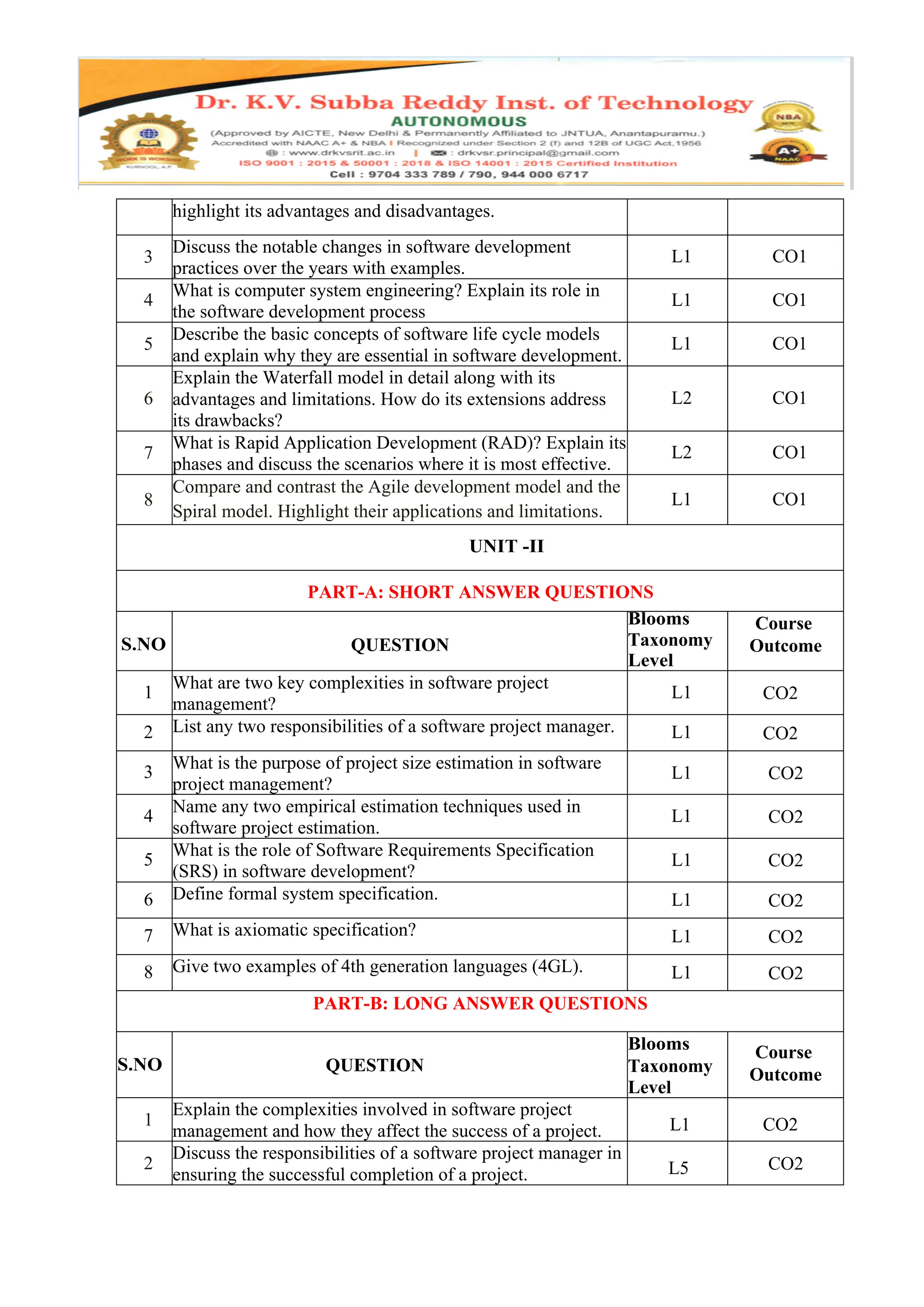 SE QB.pdf this is software engineering questions | PDF