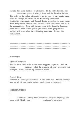SEQ CHAPTER h r 1Notes About Developing an OutlineI. | PDF