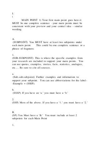 SEQ CHAPTER h r 1Notes About Developing an OutlineI. | PDF