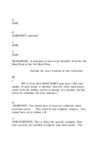SEQ CHAPTER h r 1Notes About Developing an OutlineI. | PDF
