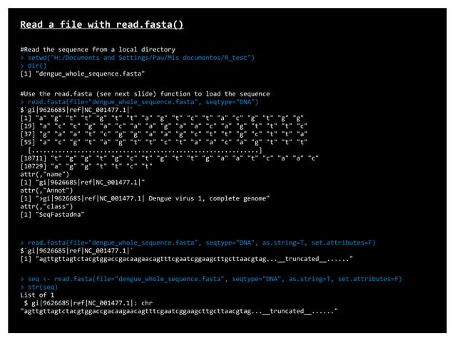 SeqinR - biological data handling | PPT