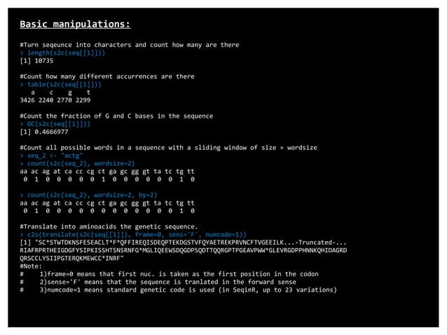 SeqinR - biological data handling | PPT